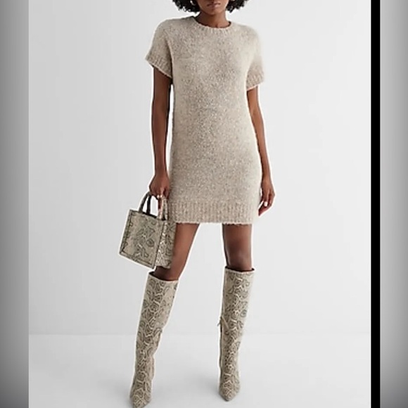 Express | Dresses | Brand New Express Boucle Crew Neck Mini Shift ...